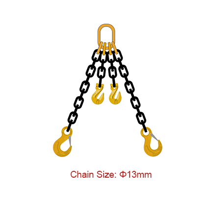 China Grade 80 (G80) Chain Slings – Dia 13mm EN 818-4 Two Legs Sling ...