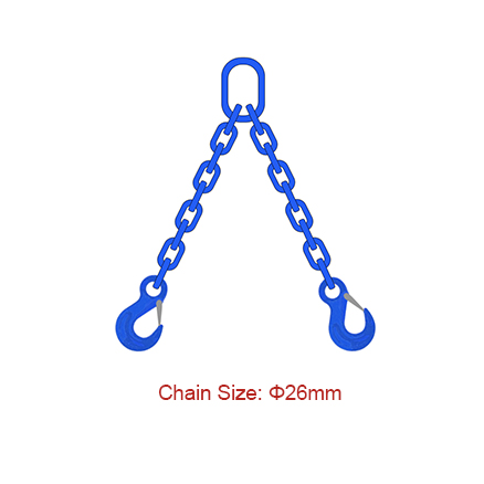 China Grade 100 (G100) Chain Slings – Dia 26mm EN 818-4 Two Legs Chain ...