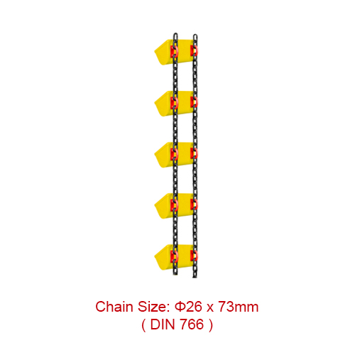 China Conveyor and Elevator Chains – 26*73mm DIN 766 Round Steel Link ...